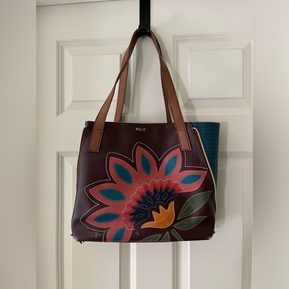 Relic | Bags | Vintage Relic Purse 3d Flower Handbag Double Strap ...